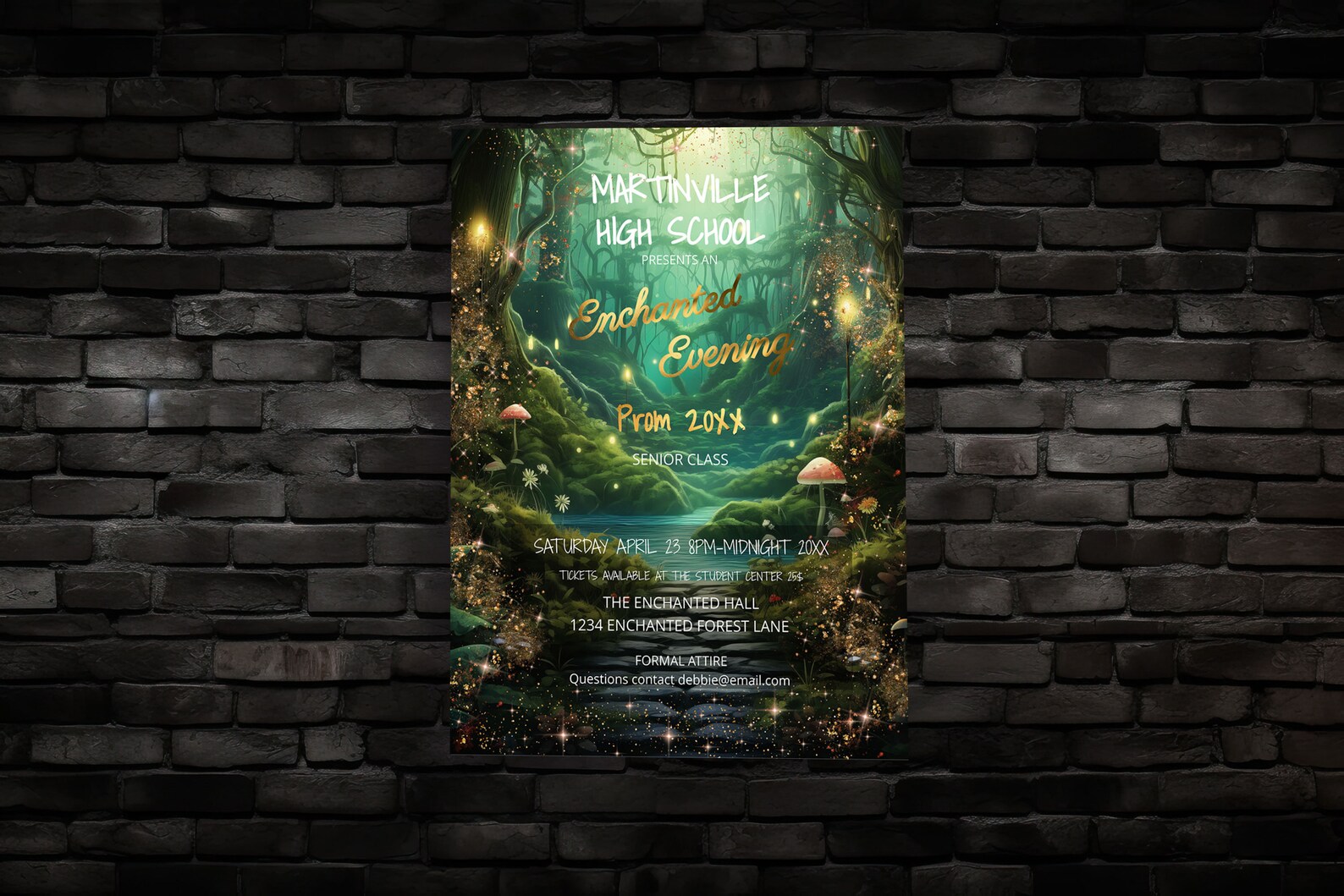 Enchanted Forest Prom Flyer-8.5x11in-high School Prom-school Dance-prom ...