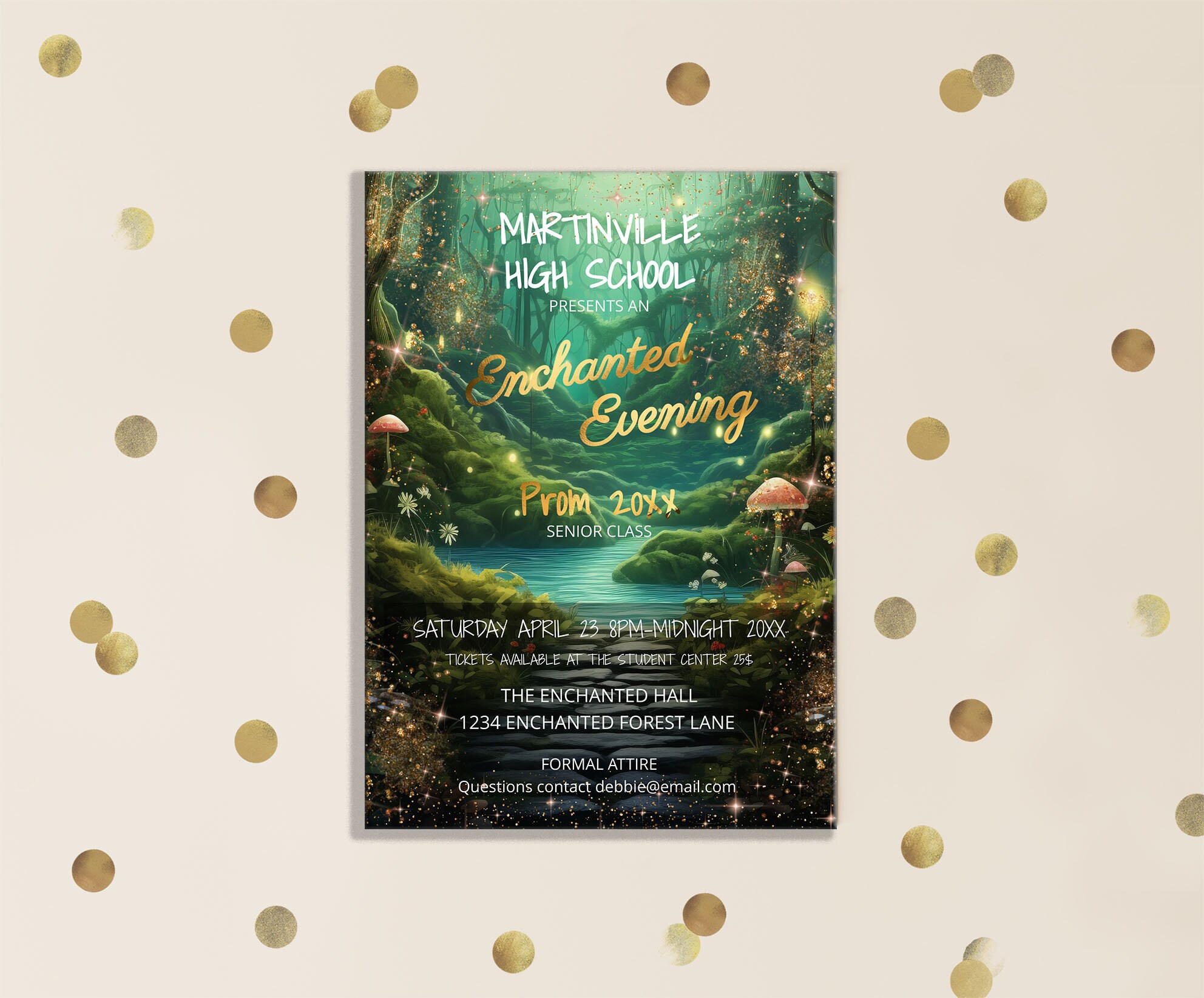 Enchanted Forest Prom Invite-5x7-high School Prom-school Dance-prom ...