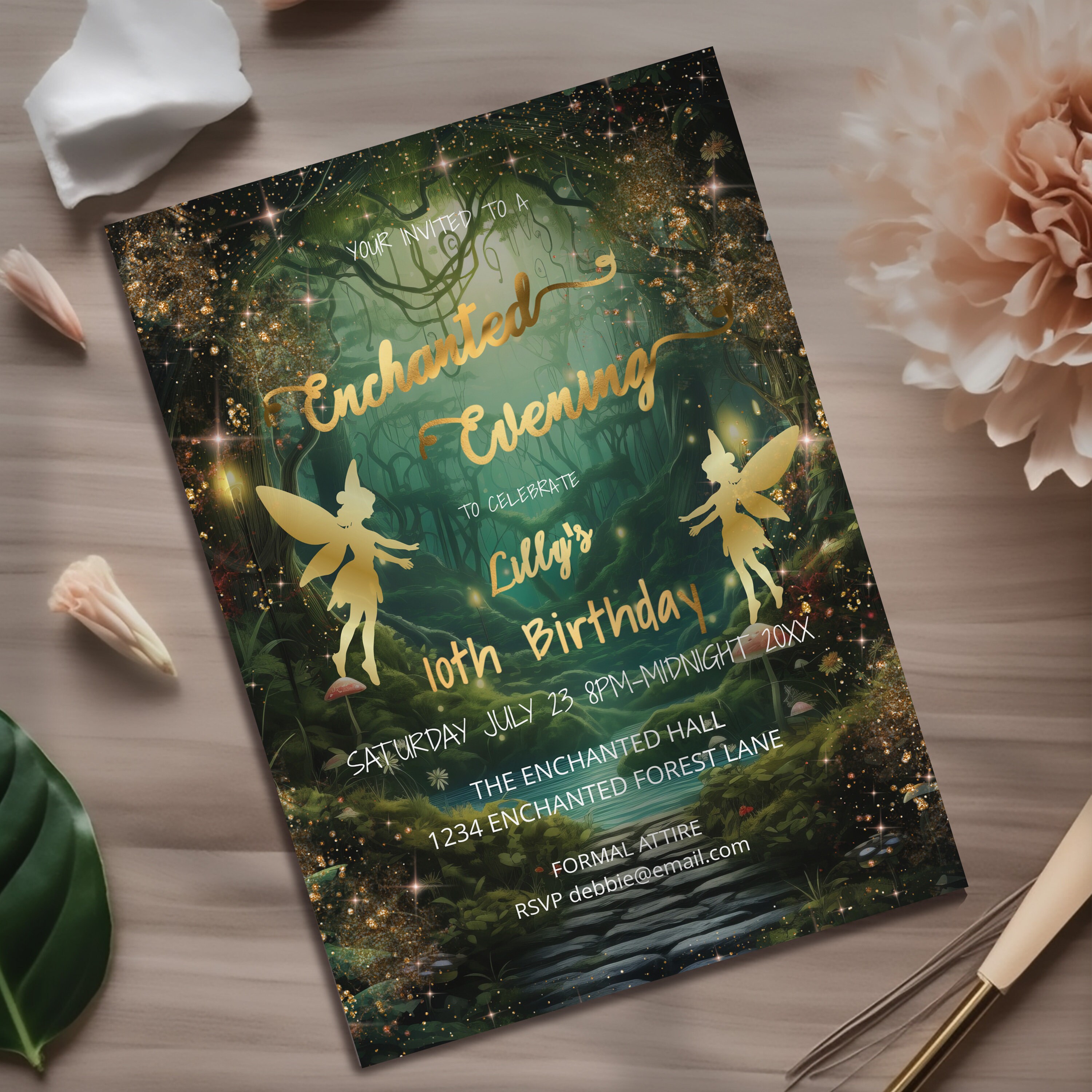 Enchanted Forest Invitation-enchanted Evening-magical Garden-fairy Dust ...