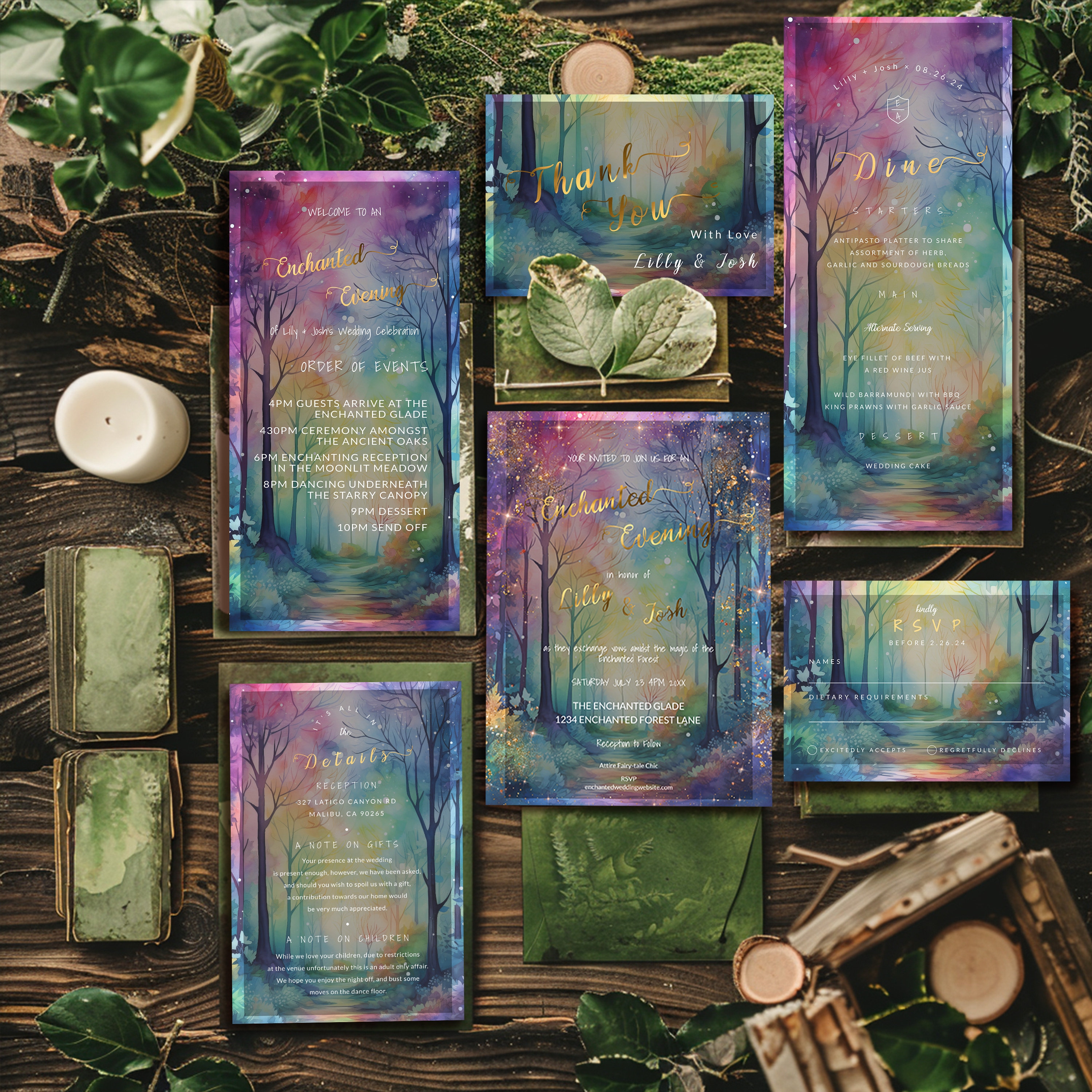 Enchanted Forest Wedding Invitation Suite-magic Garden-forest Pathway ...