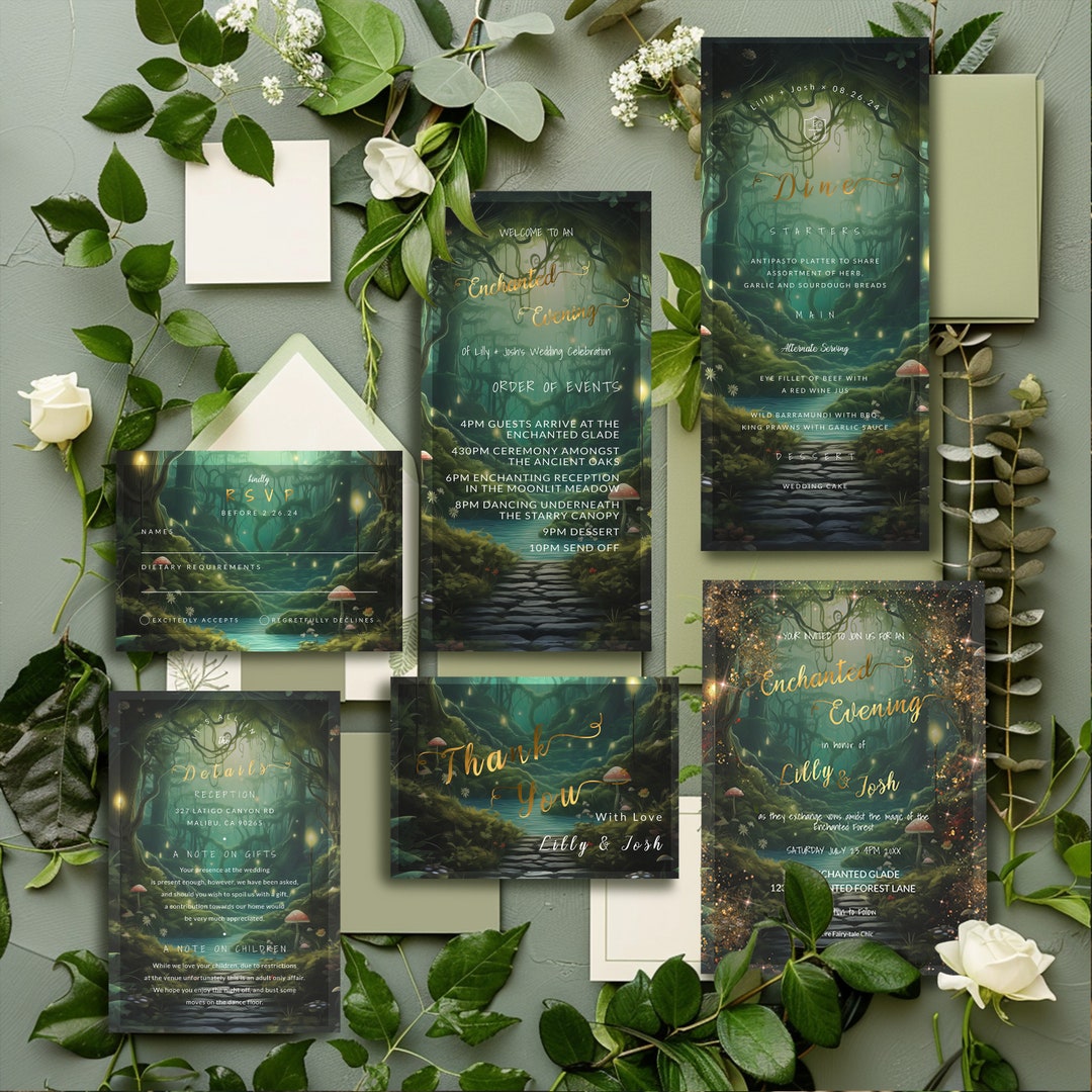 Enchanted Forest Wedding Invitation Suite: Magical Garden Path ...