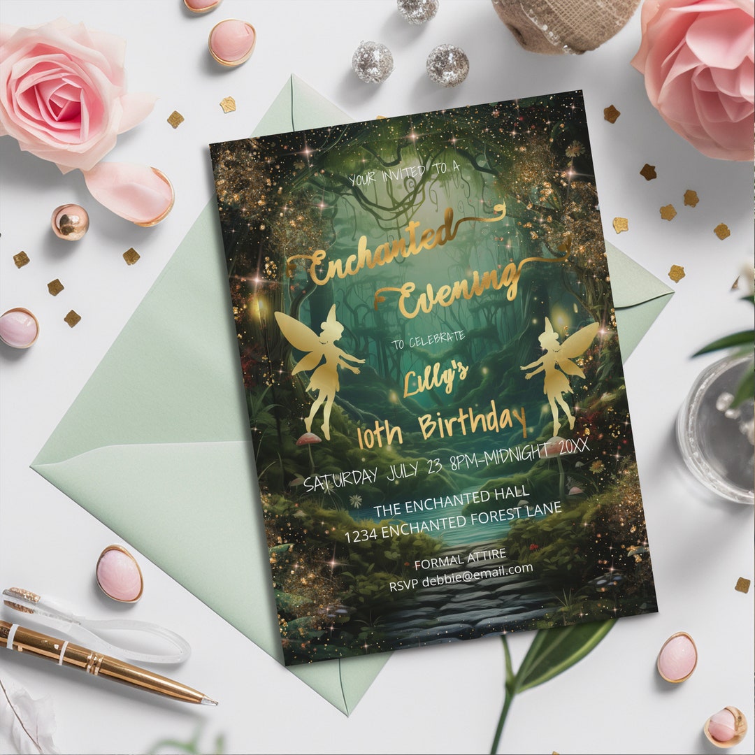 Enchanted Forest Invitation-enchanted Evening-magical Garden-fairy Dust ...