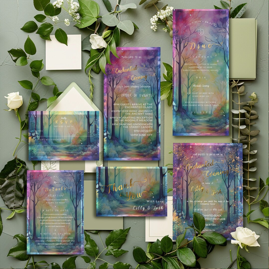 Enchanted Forest Wedding Invitation Suite-magic Garden-forest Pathway ...