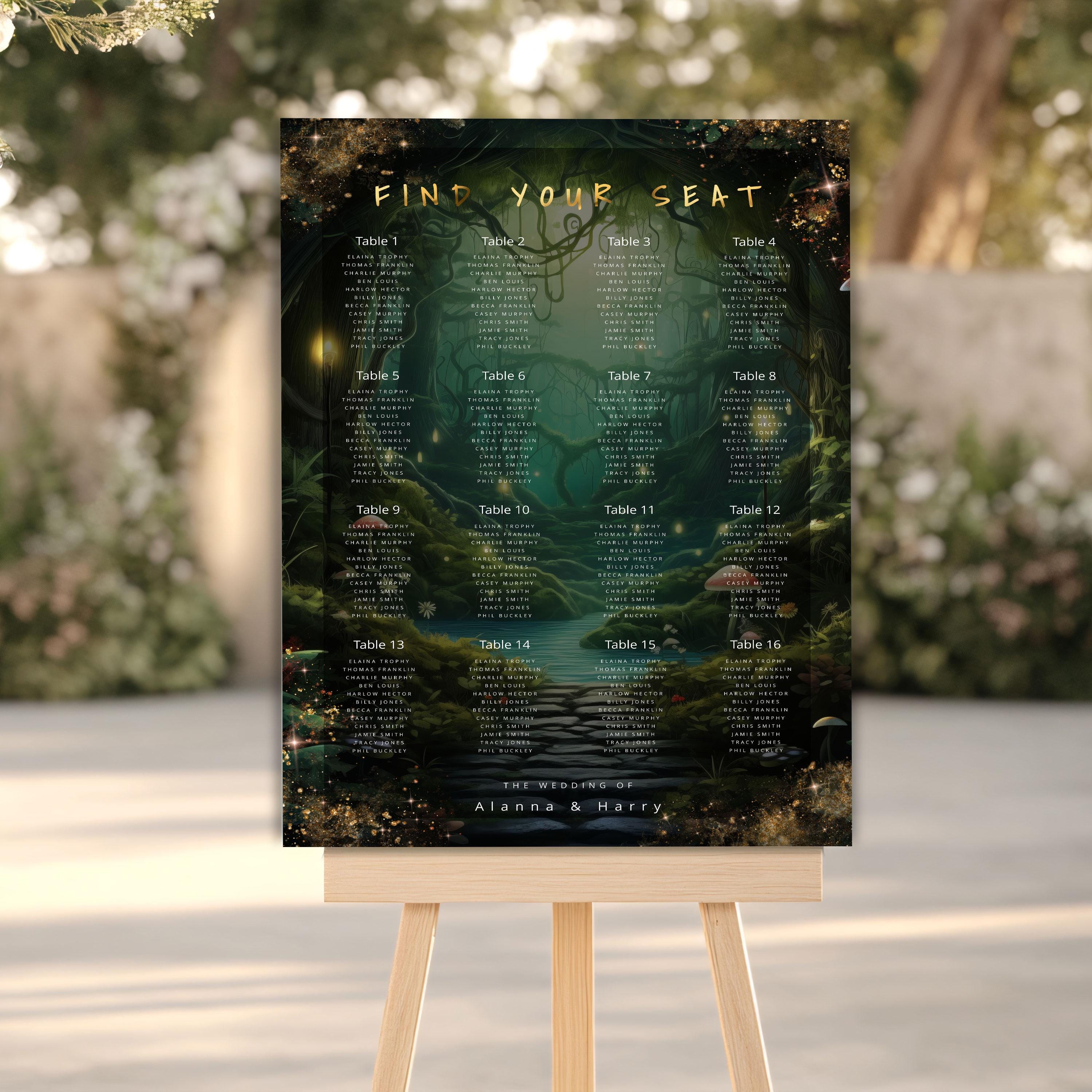 Enchanted Forest Seating Chart Sign Template -event Sign-editable ...
