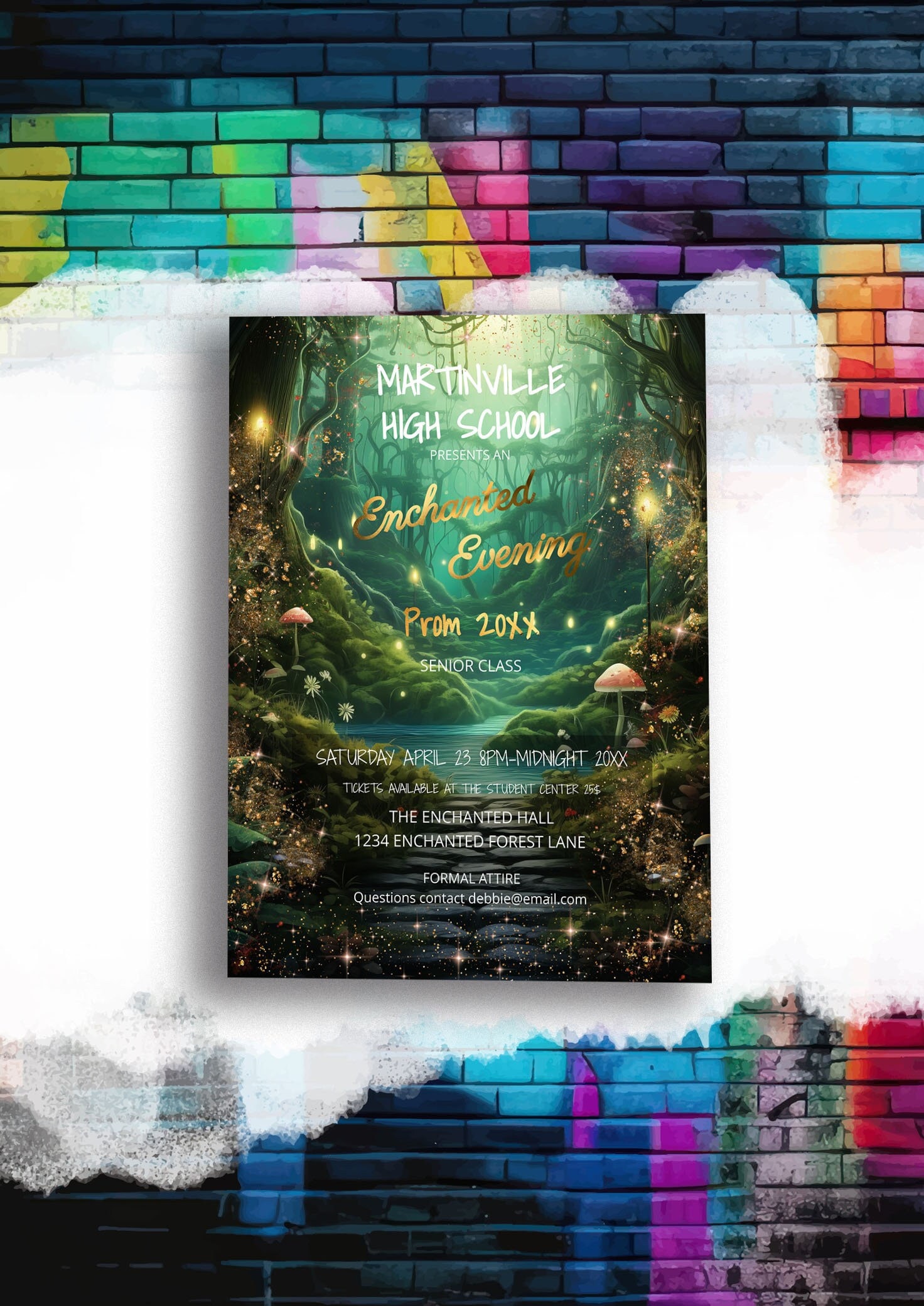 Enchanted Forest Prom Flyer-8.5x11in-high School Prom-school Dance-prom ...