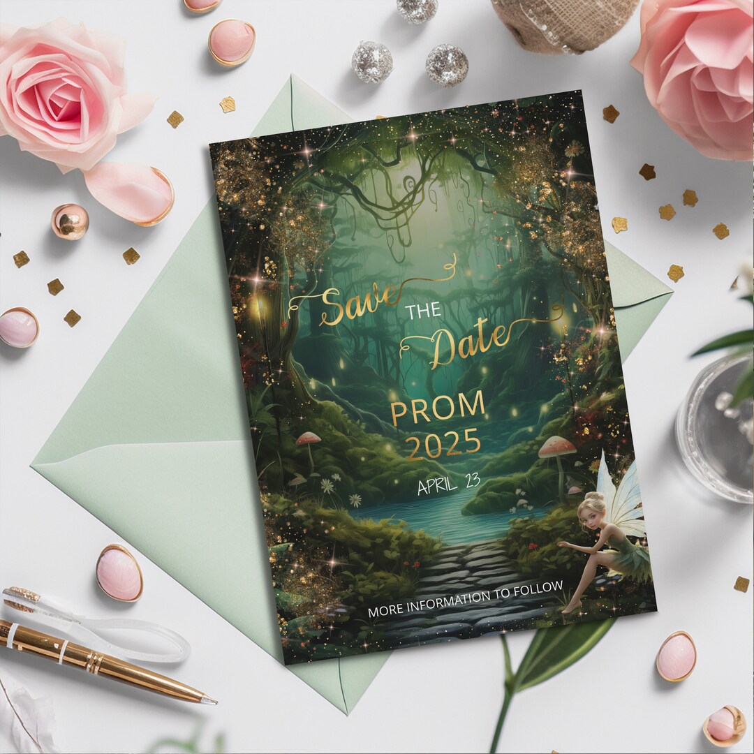 Enchanted Forest Save the Date-prom-dance-wedding-grad-editable ...