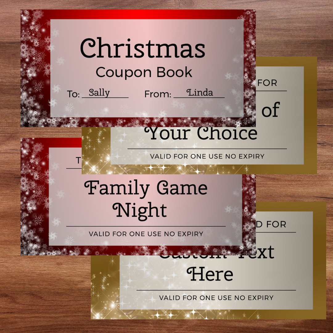 Personalized Christmas Coupon Book - DIY Last Minute Gift-printable ...