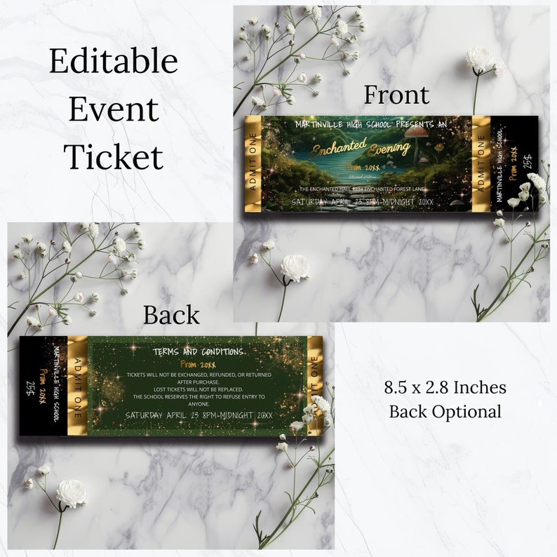 Enchanted Forest Prom Ticket-high School Prom-school Dance-prom Tickets ...