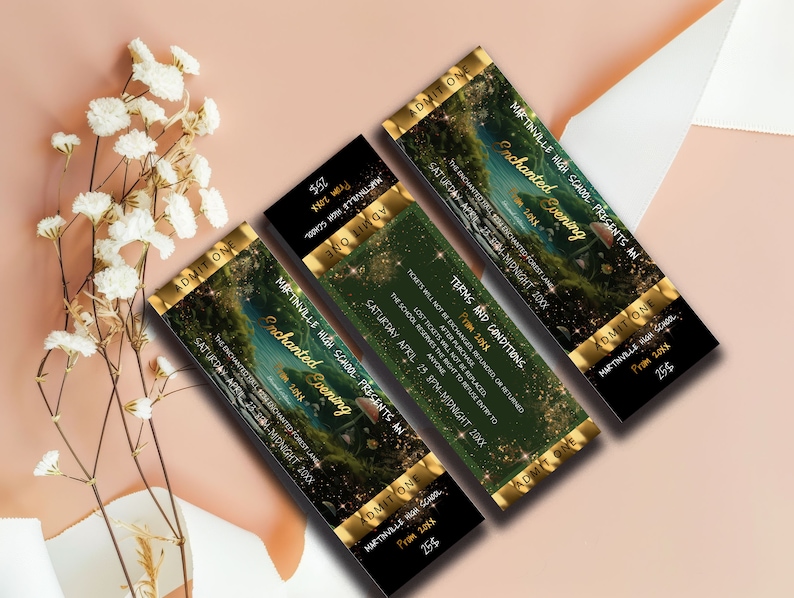 Enchanted Forest Prom Ticket-high School Prom-school Dance-prom Tickets ...