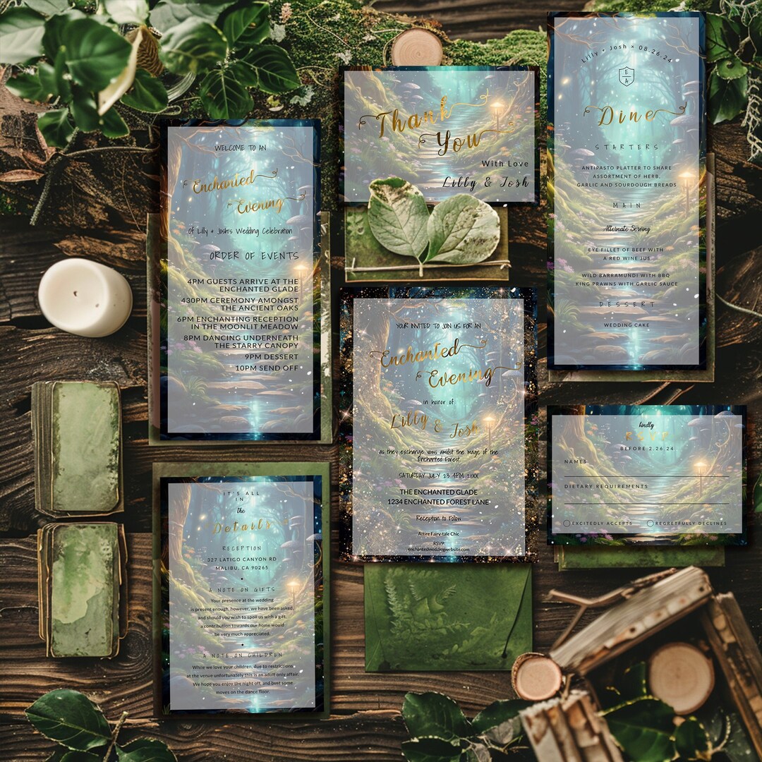 Enchanted Forest Wedding Invitation-magic Garden-forest Pathway ...