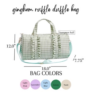 Gingham Ruffle Duffle Bag. 2 Patches Included. - Etsy