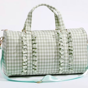 Gingham Ruffle Duffle Bag. 2 Patches Included. - Etsy