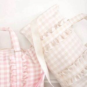 Gingham Ruffle Duffle Bag. 2 Patches Included. - Etsy