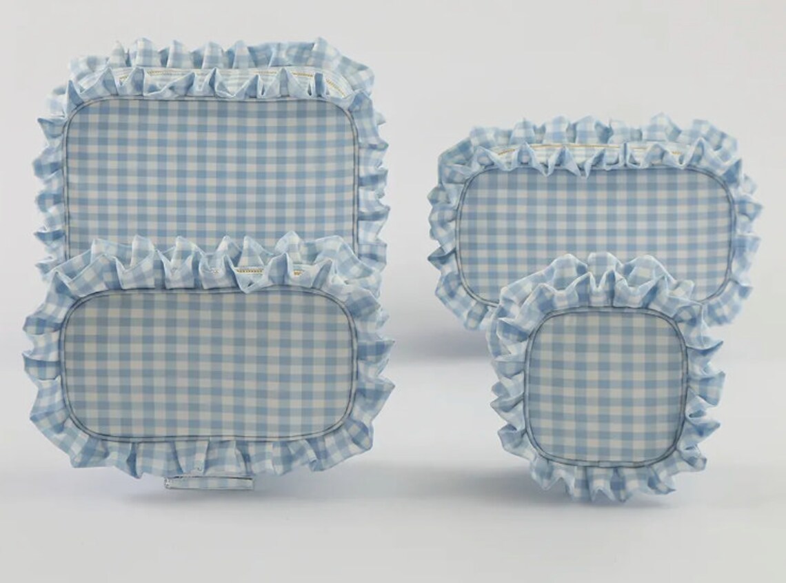 Large Gingham Ruffle Bag - Personalized, Patches Included - Etsy