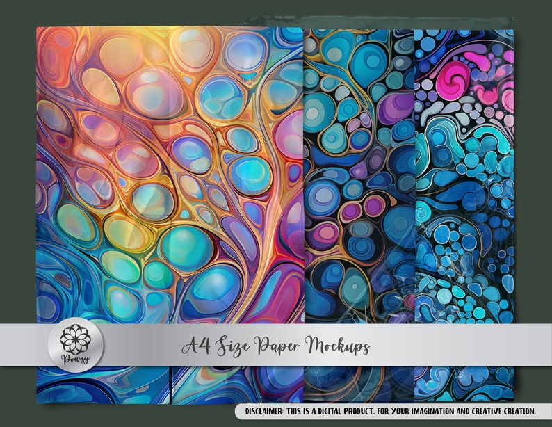 Vibrant Bubbles Premium Digital Paper Pack A4 and Letter Sizes at ...