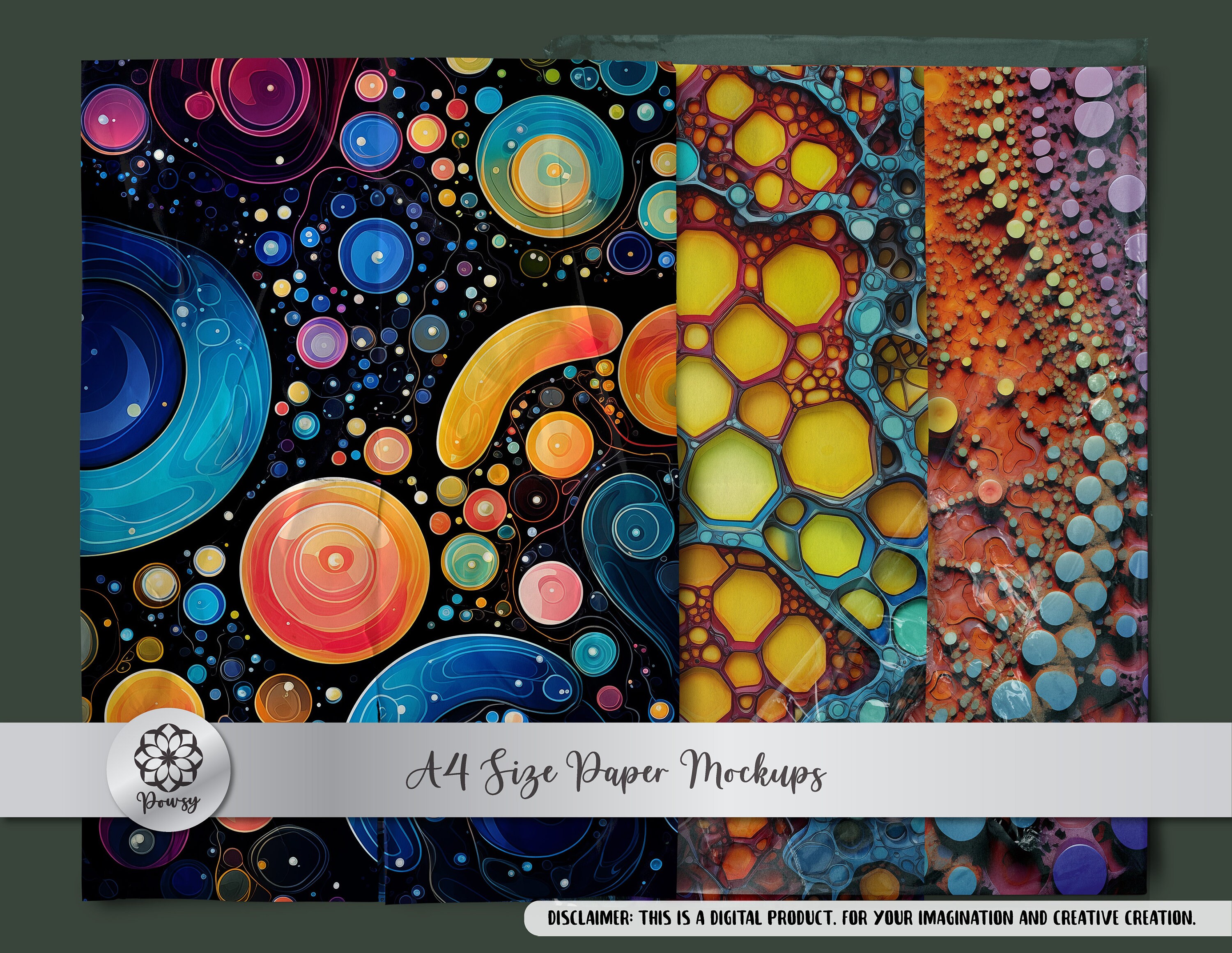 Abstract Bubbles Premium Digital Paper Pack A4 and Letter Sizes at ...