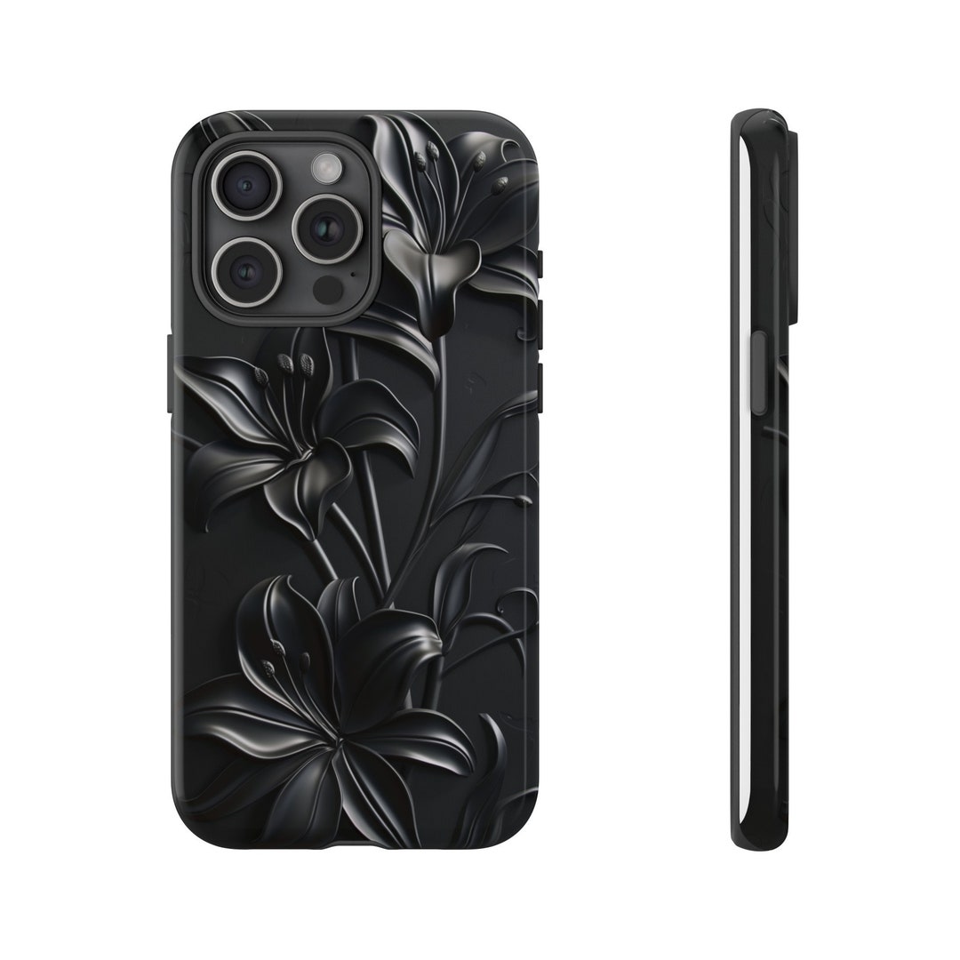 Blacked Out Tiger Lilly Floral 3D Print Phone Case for Iphone, Galaxy ...