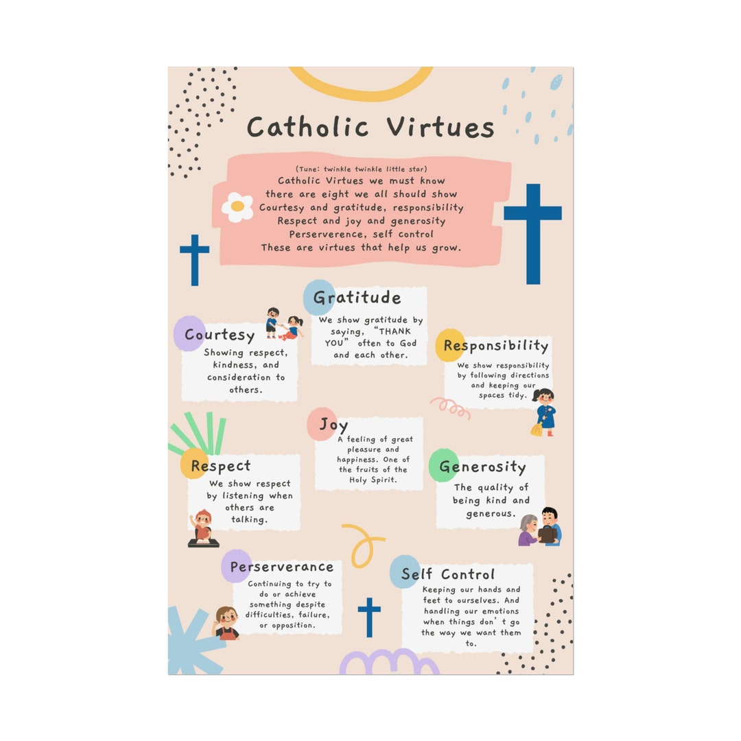 Catholic Virtues Poster - Etsy