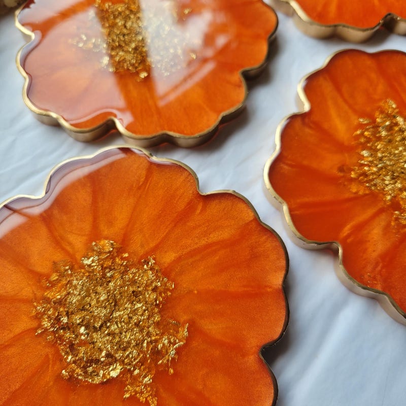 Flower Resin Coasters - Etsy