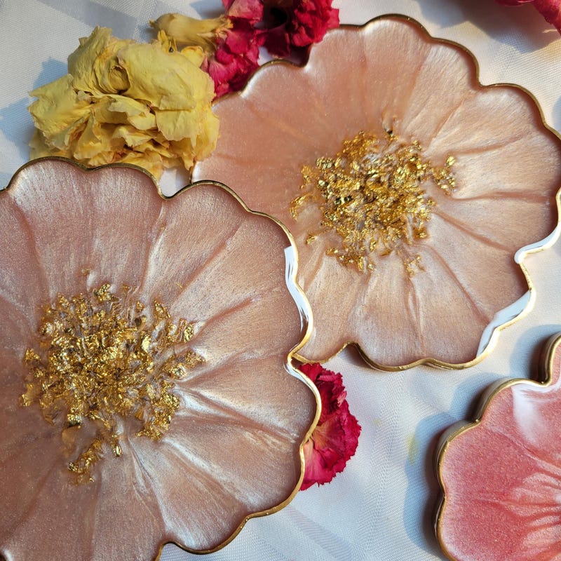 Resin Flower Coaster - Etsy Australia
