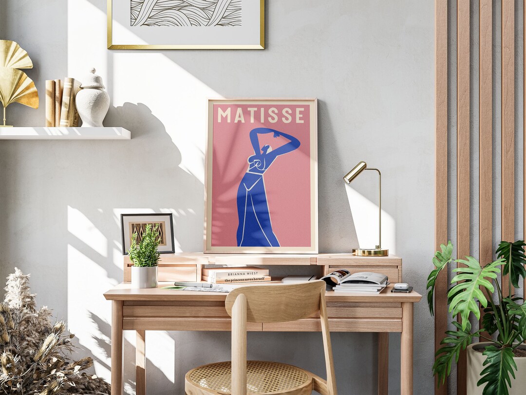 Blue Abstract Woman, Modern Female Art, Minimalist Wall Decor ...