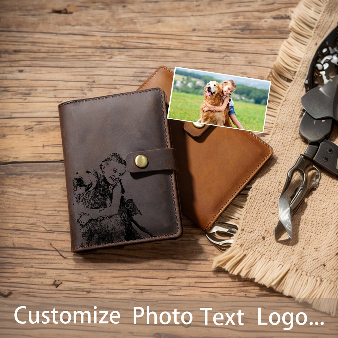 Custom Photo Wallet, Vintage Leather Wallet, Large Capacity Wallet ...