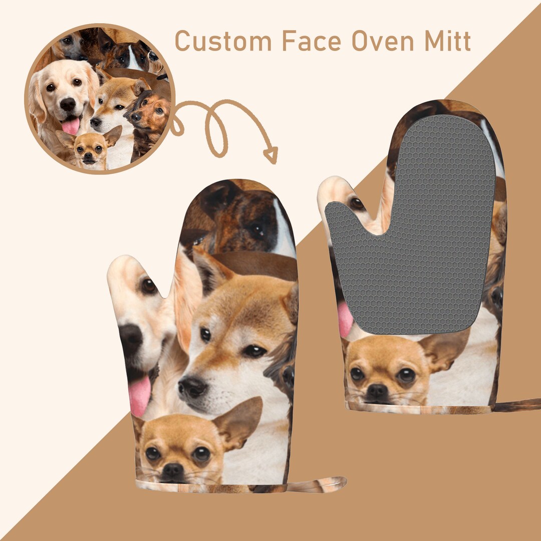 Personalized Face Oven Mitts, Custom Photo Oven Mitts, Kitchen Gloves ...