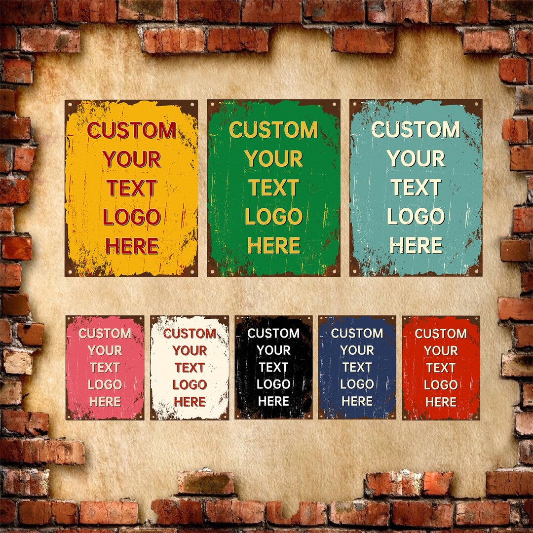 Custom Text Metal Signs Personalized Logo Signs Photo Signs Vintage ...