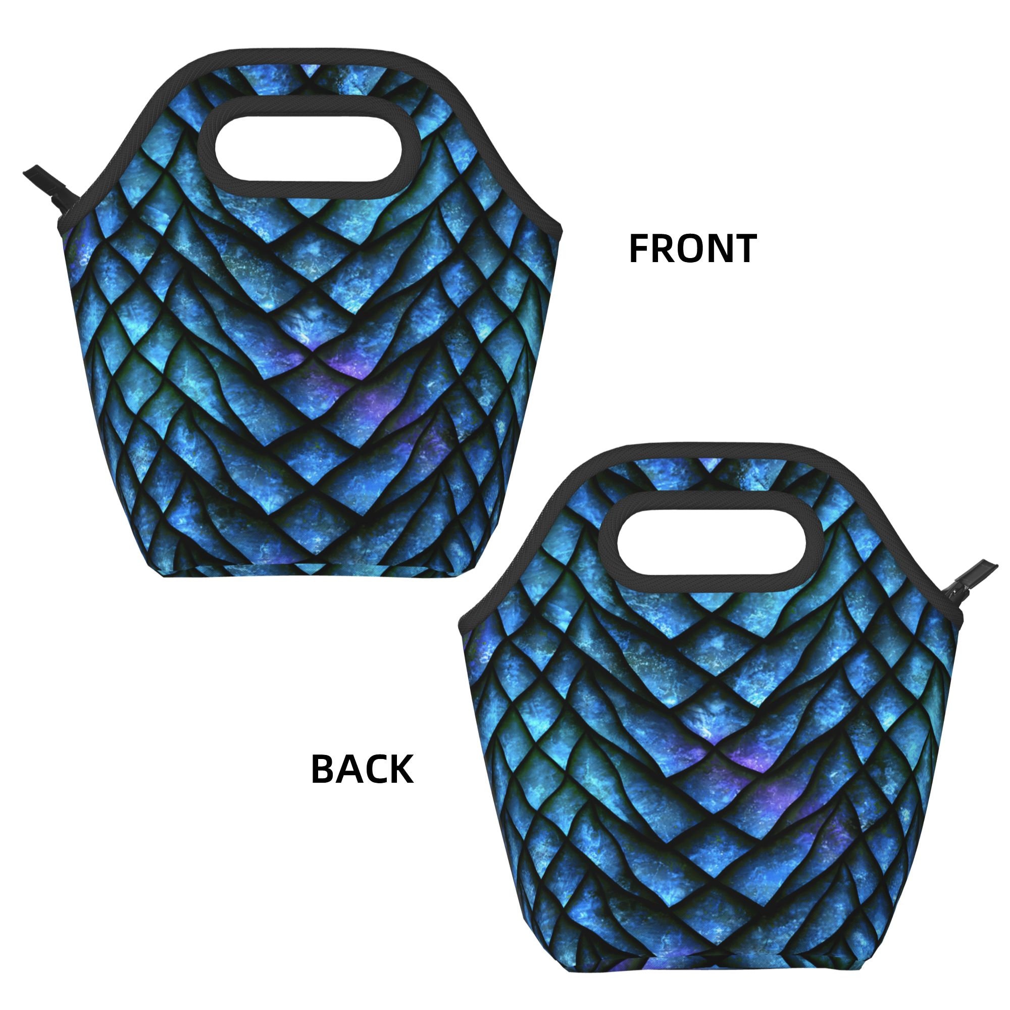 Custom Name 3D Dragon Scale Insulated Lunch Bag for Women Reusable ...