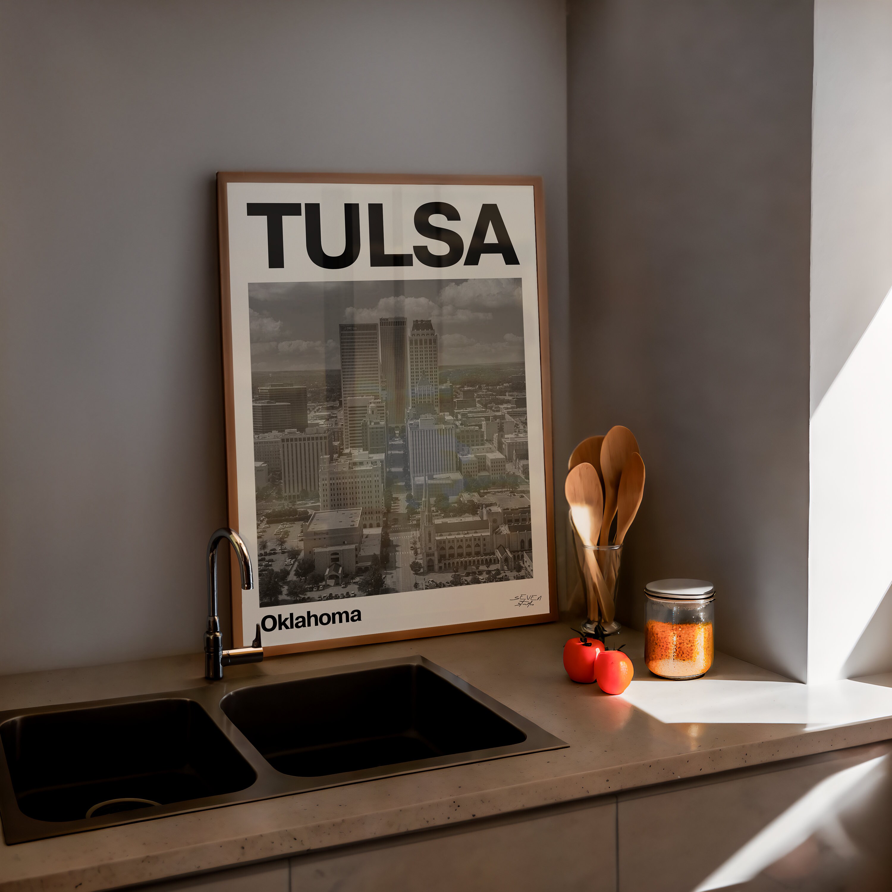 Modern Minimal Tulsa Poster Cityscape Wall Art - Etsy