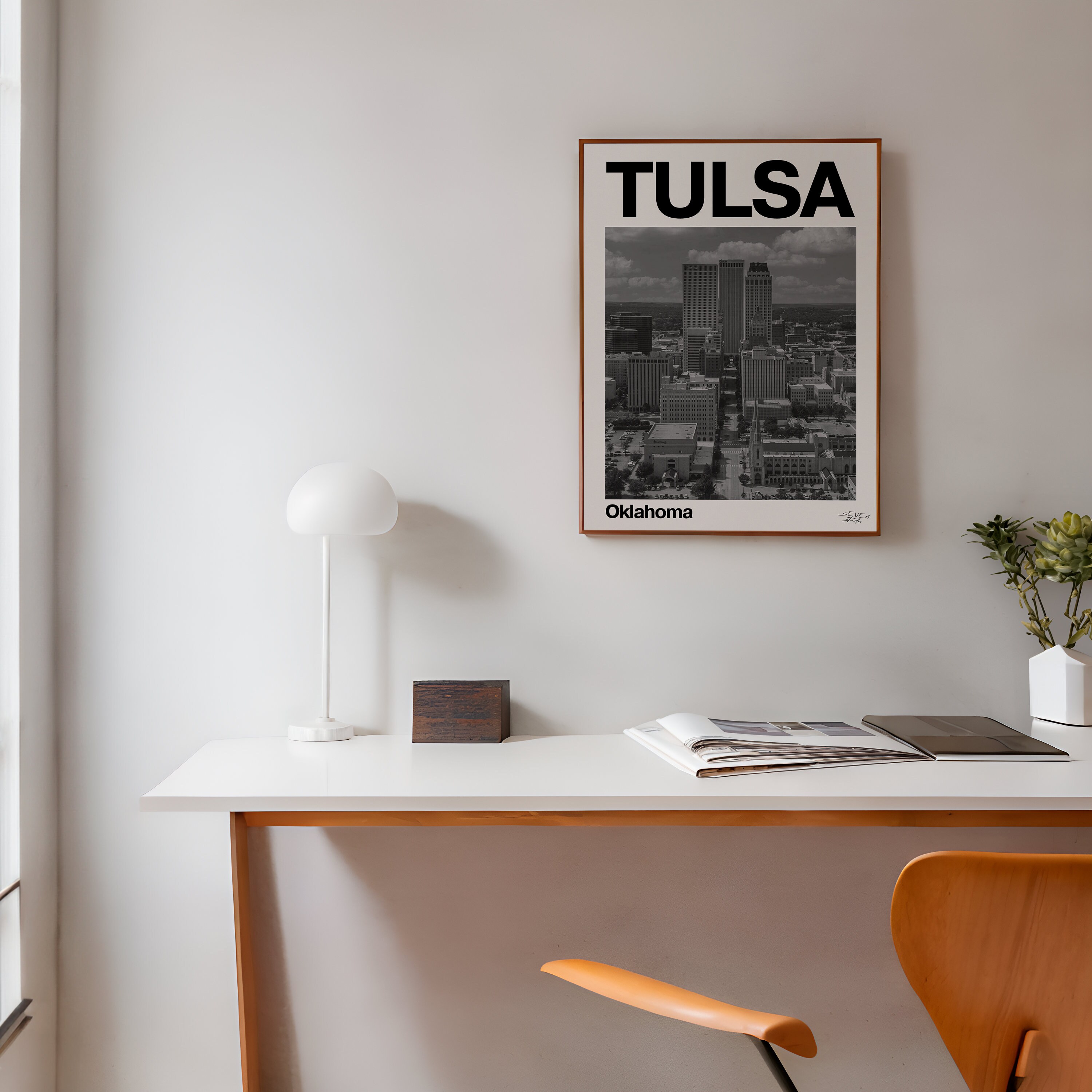Modern Minimal Tulsa Poster Cityscape Wall Art - Etsy