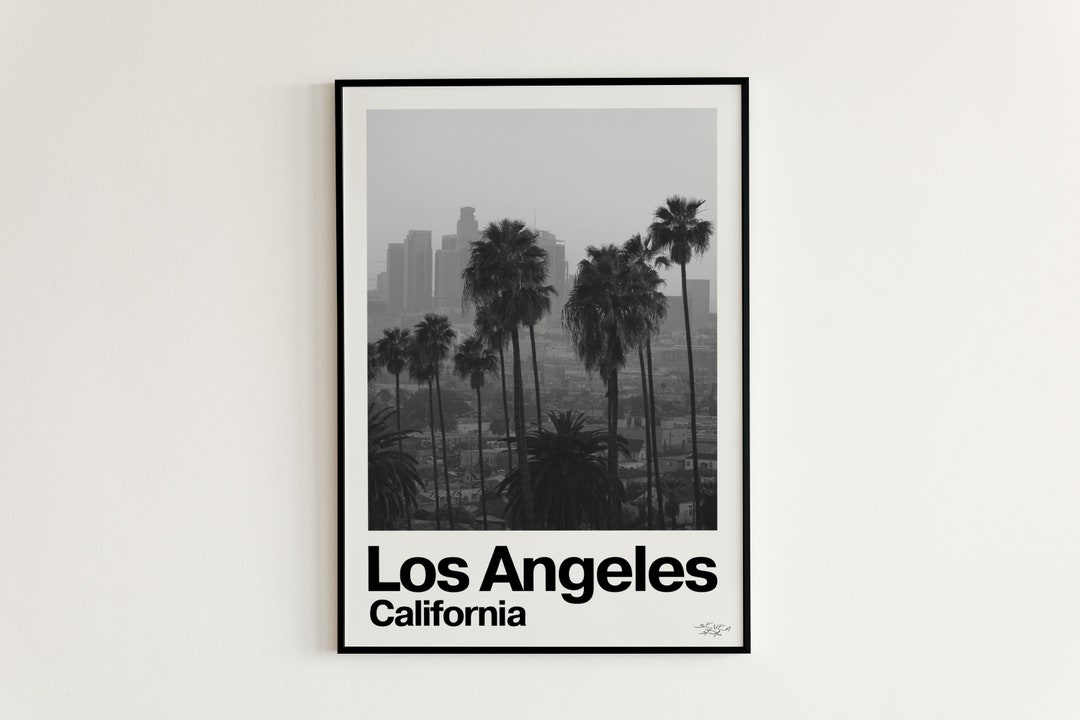 Modern Minimal Los Angeles Poster - Cityscape Wall Art - DIGITAL ...