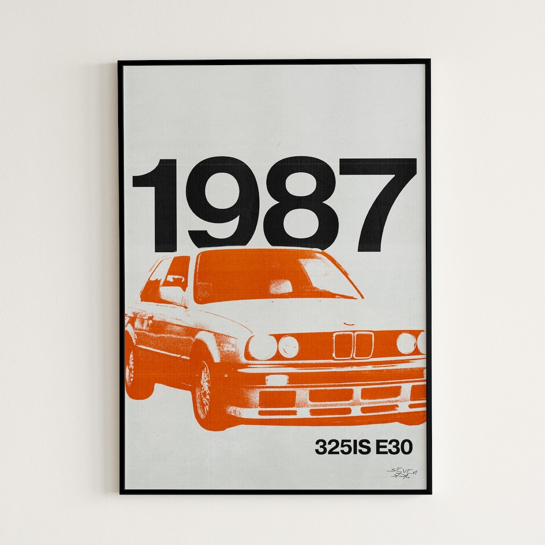 Modern Minimal Vintage BMW Poster - Classic Car Wall Art - Etsy