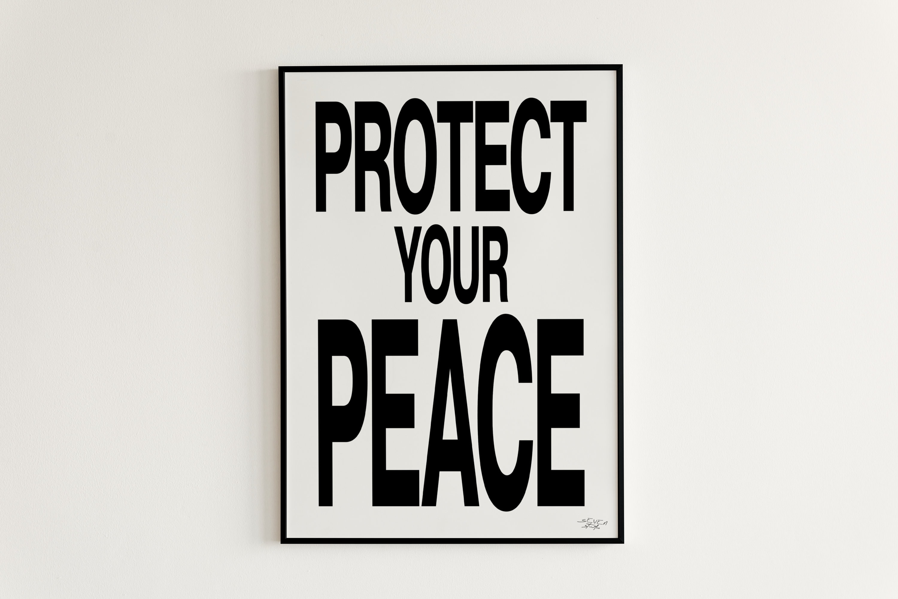 Modern Minimal Quote Poster - Protect Your Peace - Inspirational Wall ...