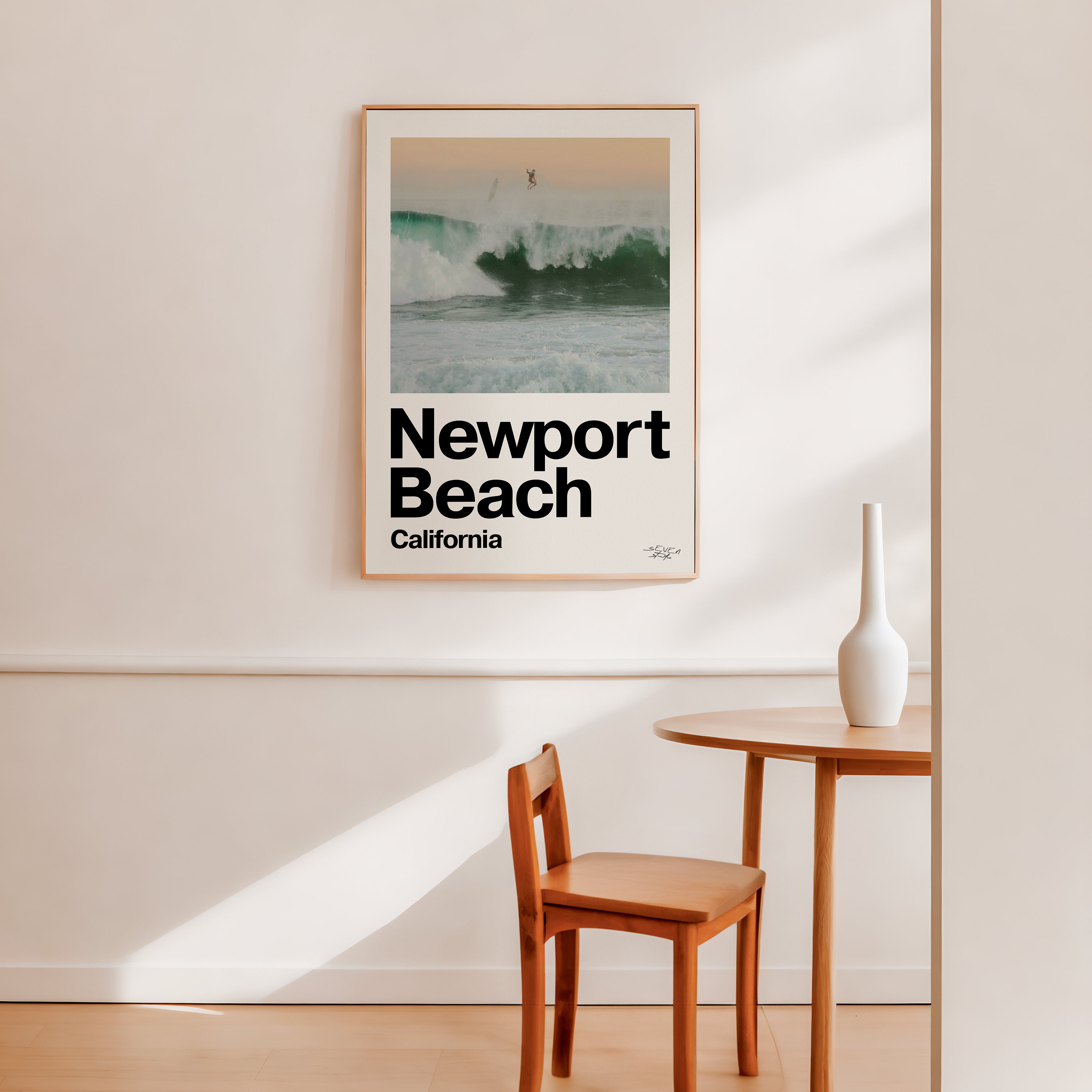 Modern Minimal Newport Beach Surf Poster Coastal Wall Art - Etsy