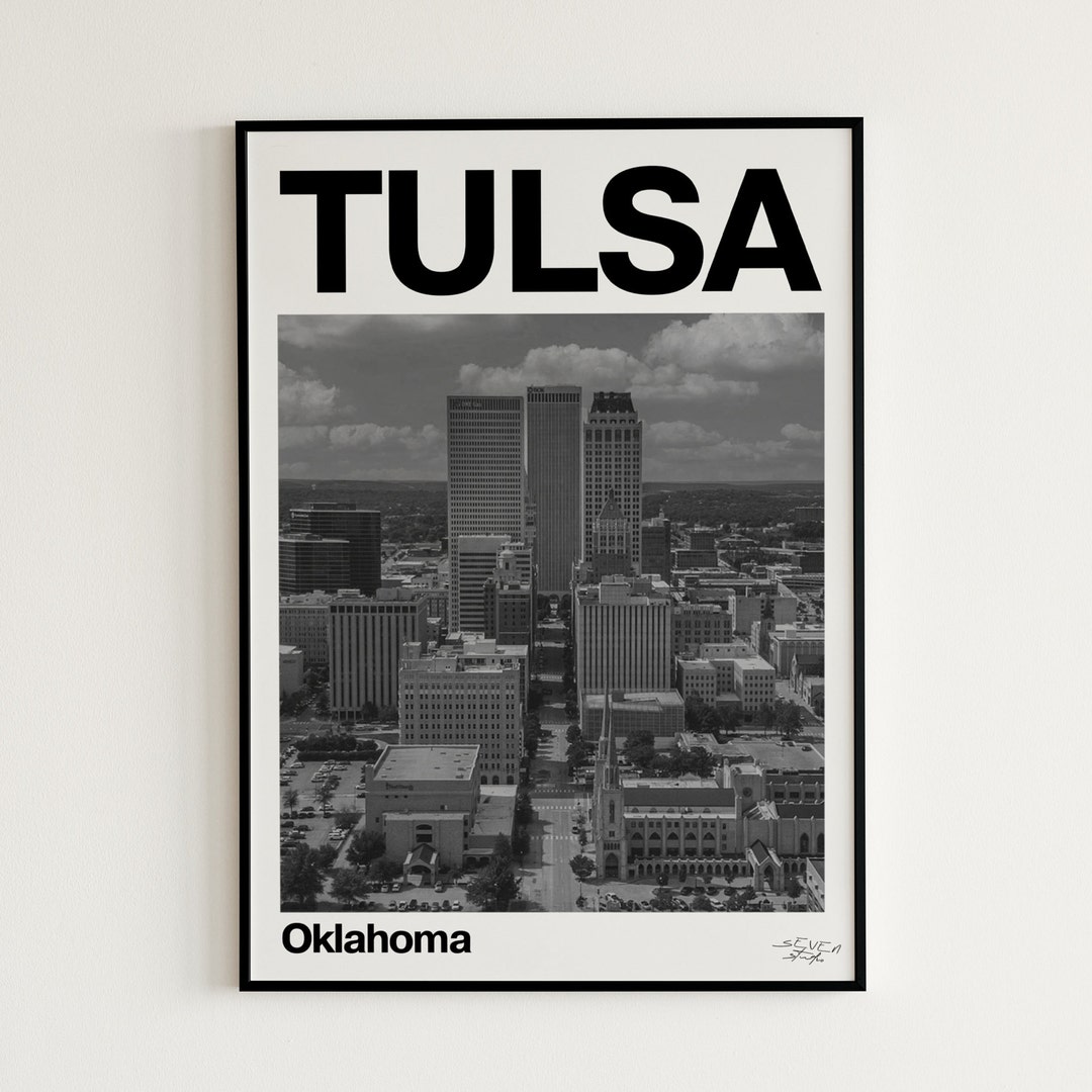 Modern Minimal Tulsa Poster - Cityscape Wall Art - Etsy