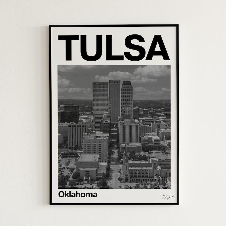 Modern Minimal Tulsa Poster - Cityscape Wall Art - Etsy
