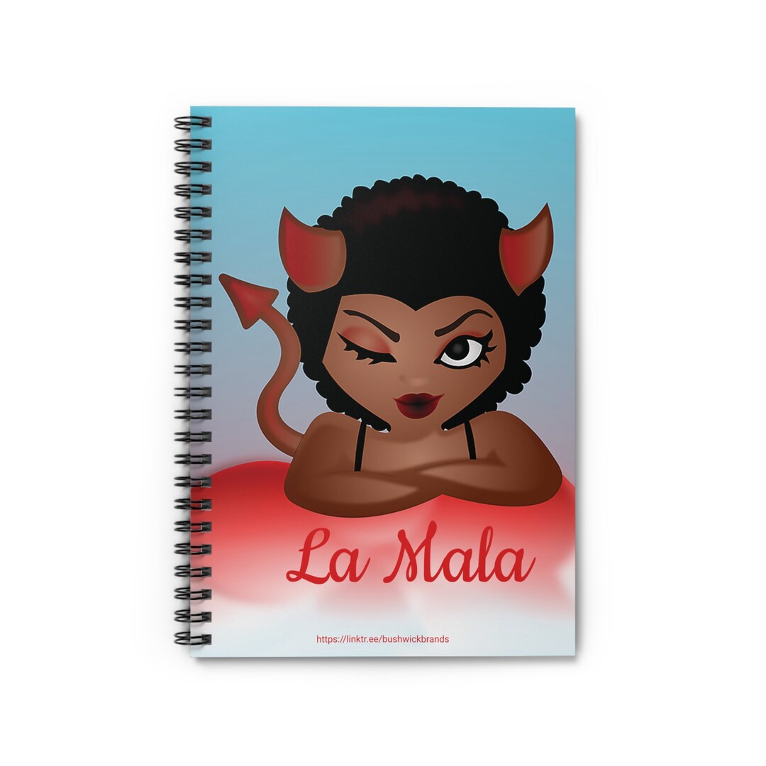 La Mala Spiral Notebook: Afro Latina Baddie Journal (6x8, 118 Lined ...