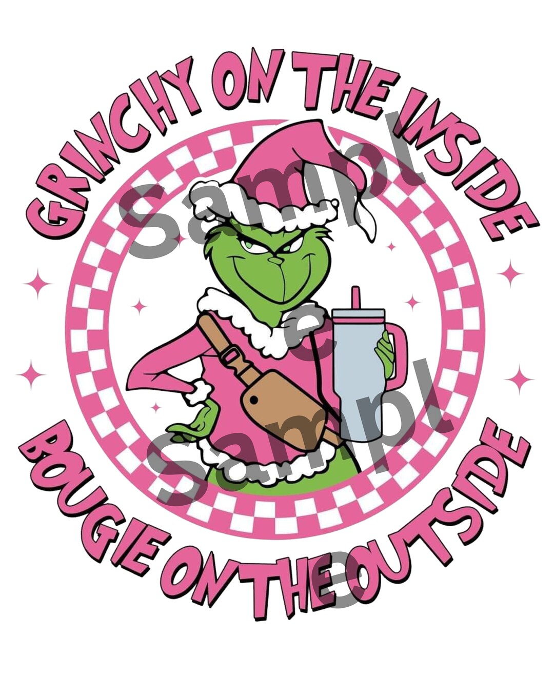 Grinchy on Inside Bougie on Outside Grinch With Stanley - Etsy