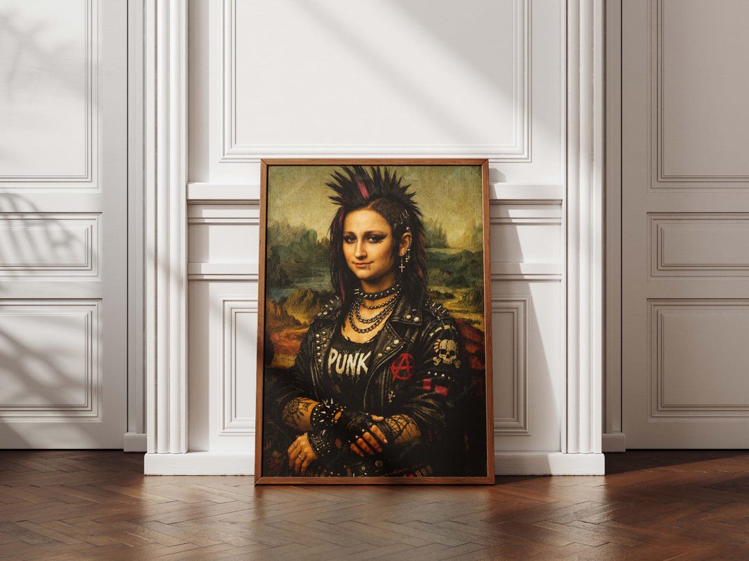 Impressão artística de parede da Mona Lisa em estilo punk – Tela de ...