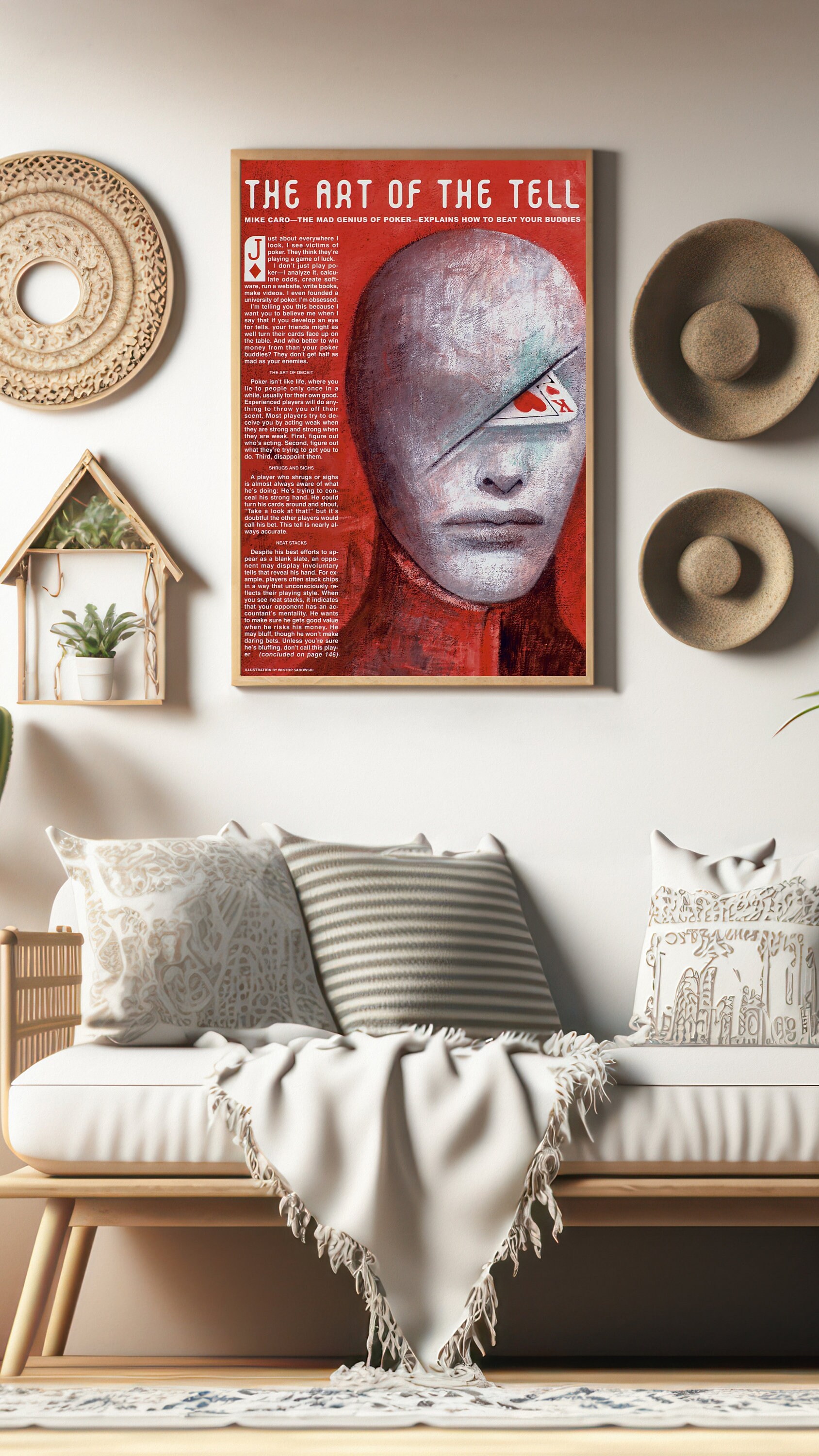 Playing Cards, Magazine, Vintage Canvas Art, Living Room, Abstract ...