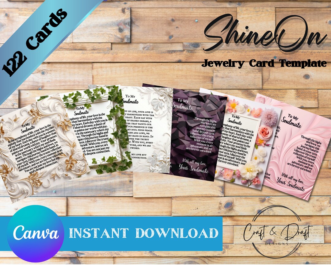 Ladies Message Card Template Bundle, Shineon Message Card Template ...