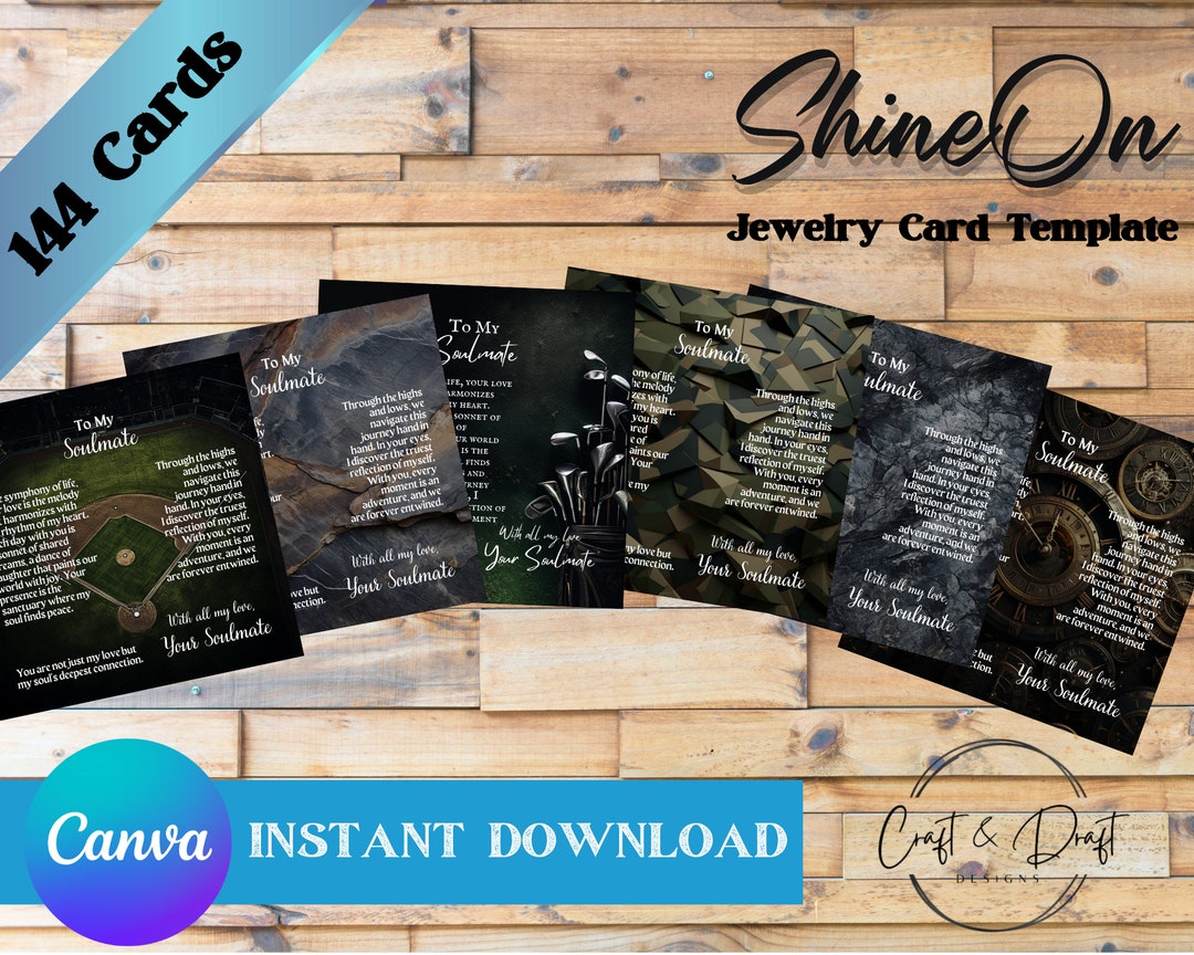 Gentlemans Message Card Template Bundle, Shineon Message Card Template ...