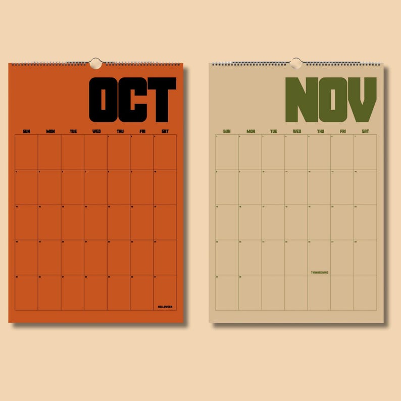 2026 Retro Wall Calendar | Modern Vintage Design - Etsy
