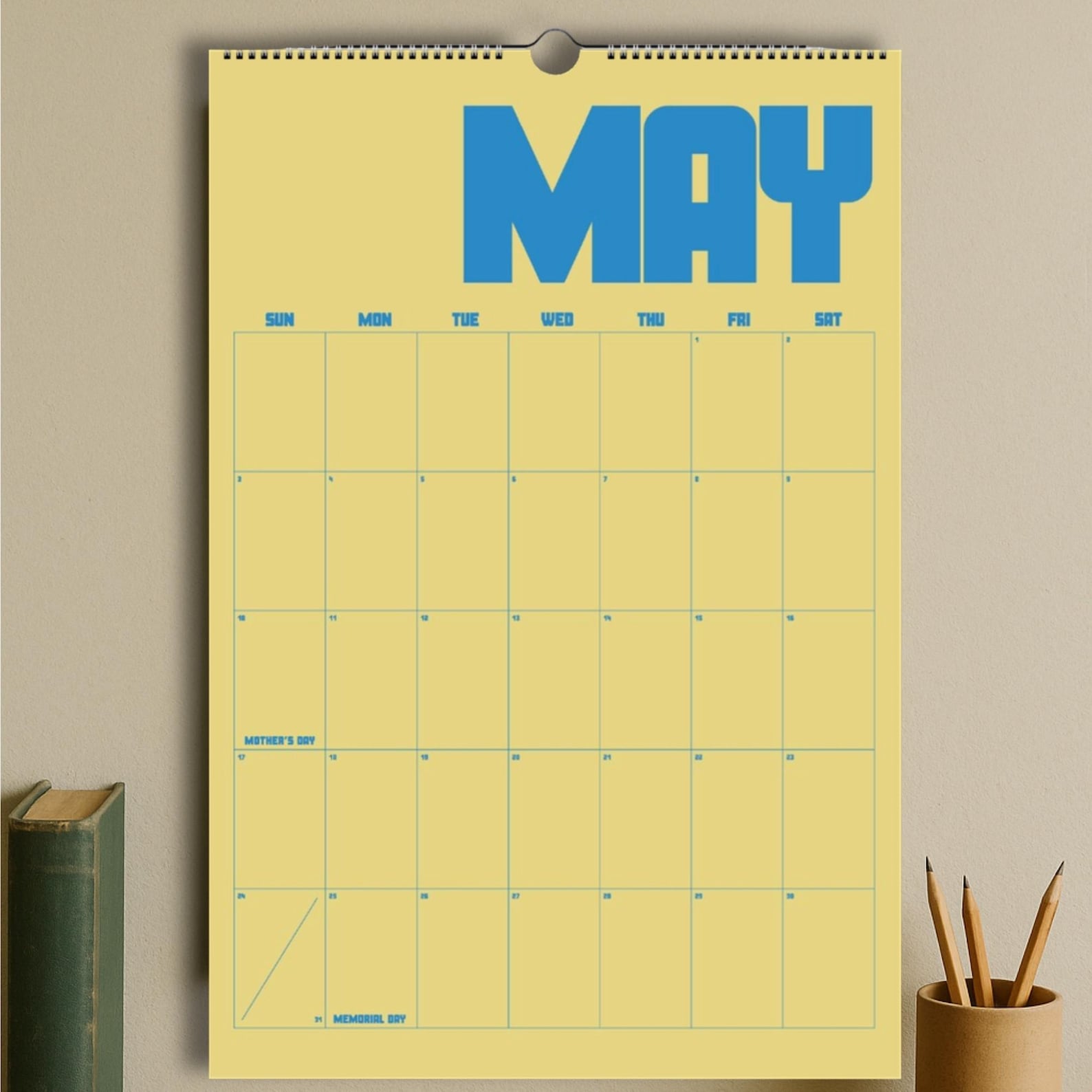 2026 Retro Wall Calendar | Modern Vintage Design - Etsy