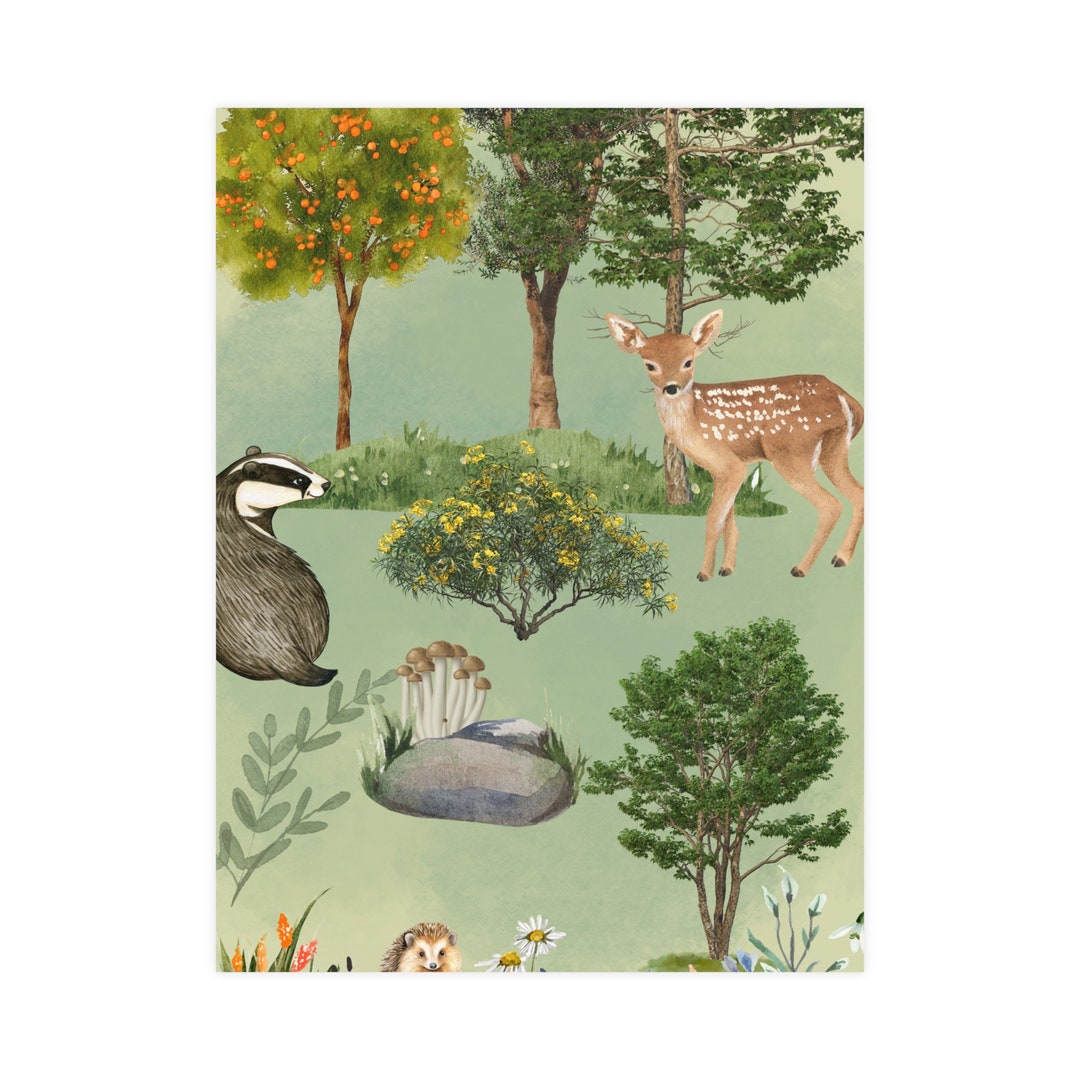 Matte Poster // Forest Animals - Etsy