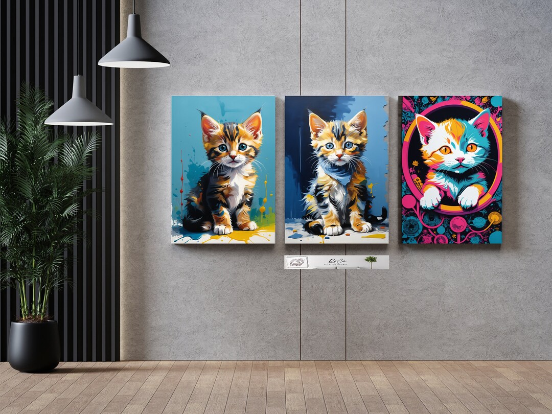 Attention-grabbing Digital Cat Render Hypnotizing Kitten Art - Etsy