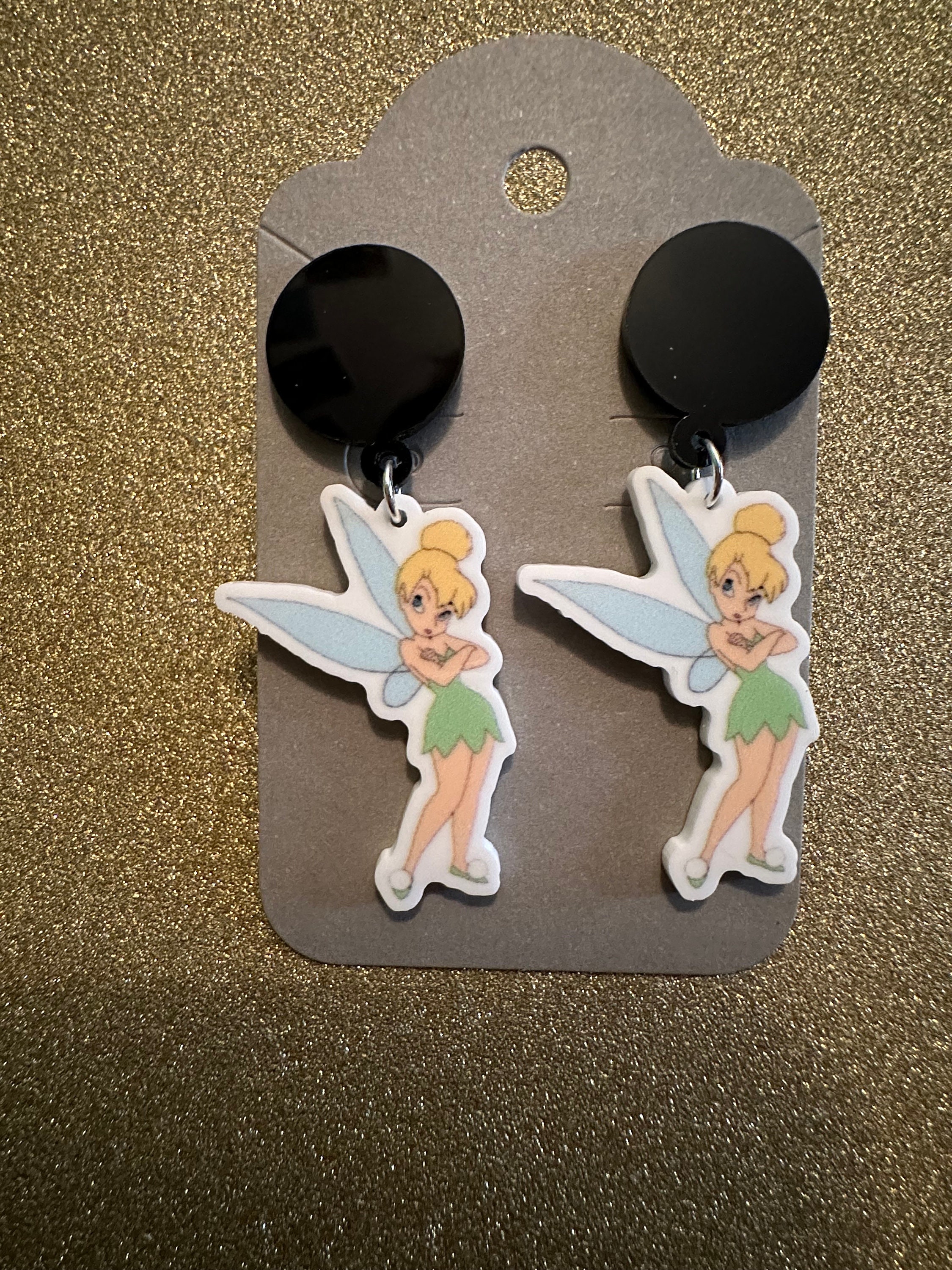 Disney Tinkerbell Dangle Earrings, Disney Earrings, Disney Jewelry - Etsy