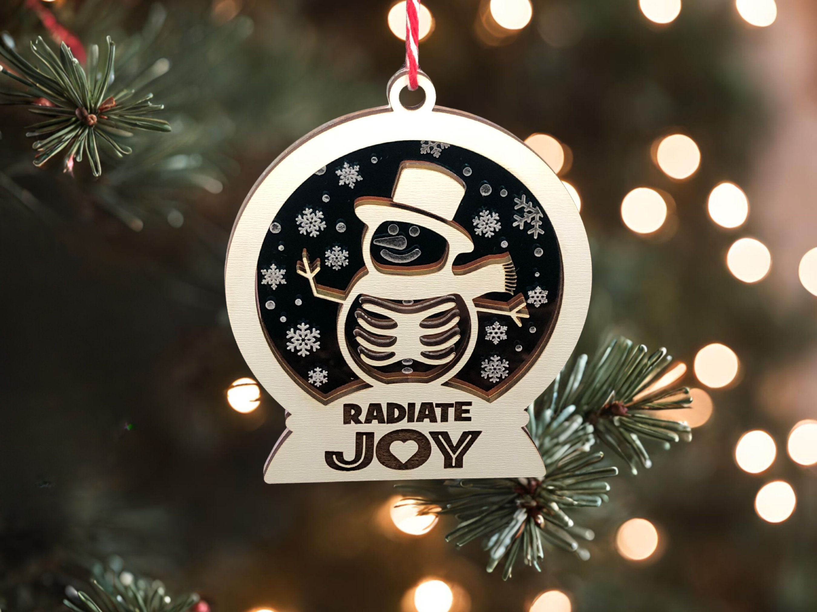 Skeleton Snowman Snow Globe Ornament X-ray Snow Globe Ornament ...
