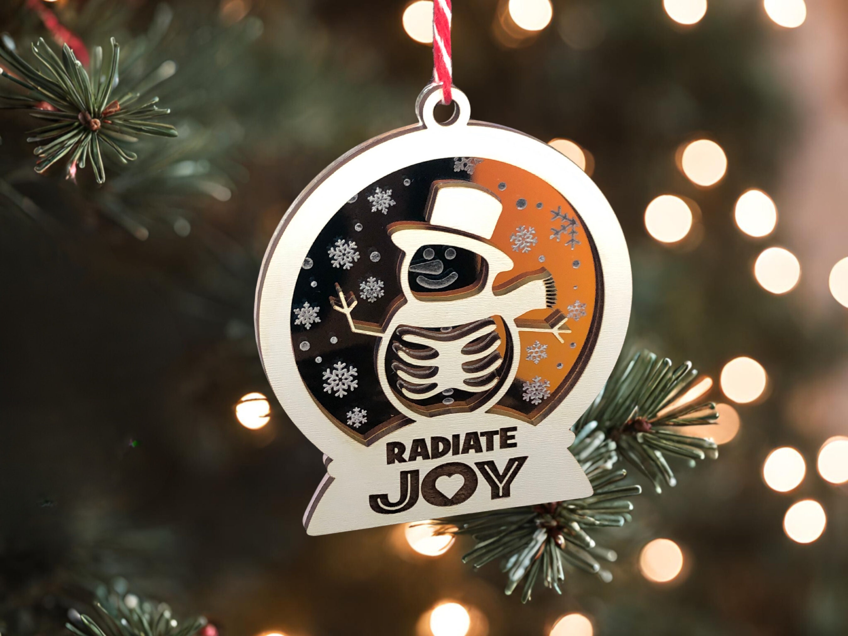 Skeleton Snowman Snow Globe Ornament X-ray Snow Globe Ornament ...